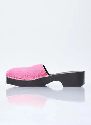 Acne Studios Hairy Wood Clogs - Pink