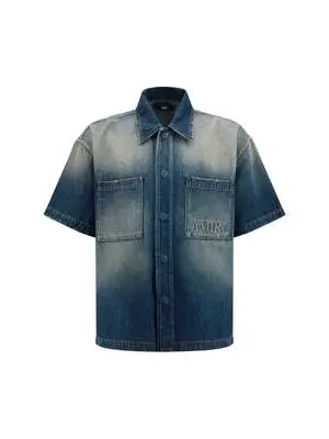 Amiri Embroidered Logo Denim Shirt - Blue