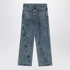 Alaïa Twisted Stonewashed Denim Jeans - Blue