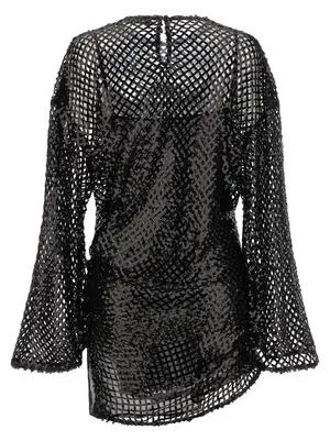 Attico Sequin Mesh Mini Dress