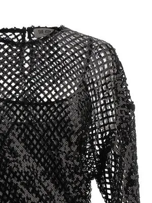 Attico Sequin Mesh Mini Dress