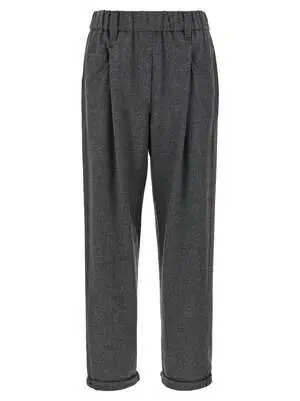 Brunello Cucinelli Wool And Cashmere Pants - Gray