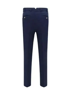 Brunello Cucinelli Dyed Cotton Tailored Trousers - Blue