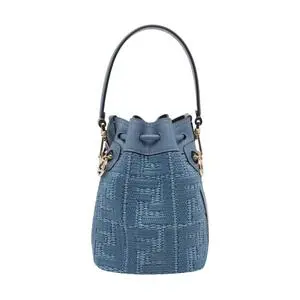 Fendi Mon Tresor Mini Rafia Bucket Bag - Blue