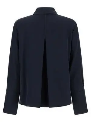 Max Mara Stretch Silk Crêpe De Chine Shirt - Blue