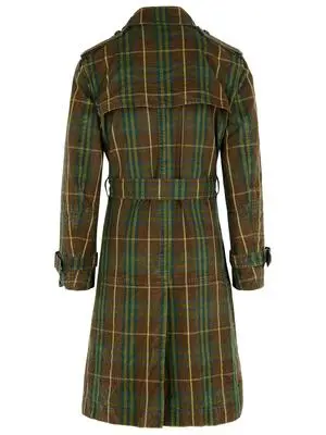 Burberry Check' Dark Cotton Trench Coat