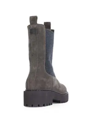 Brunello Cucinelli Suede Leather Ankle Boots