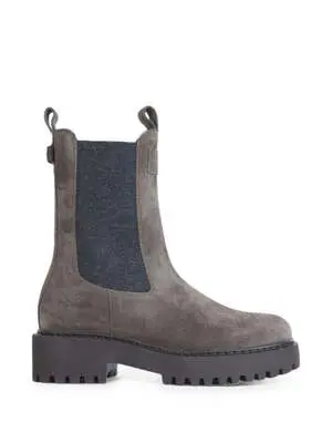 Brunello Cucinelli Suede Leather Ankle Boots - Multicolor