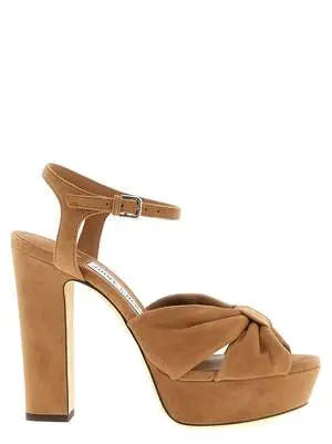 JIMMY CHOO Heloise Suede Sandals - Brown