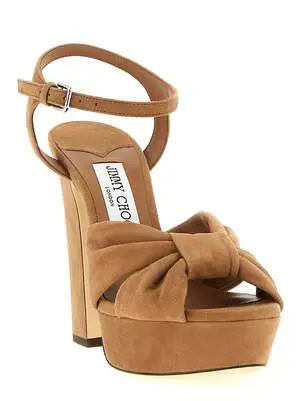 JIMMY CHOO Heloise Suede Sandals - Brown
