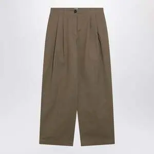 TOTEME Hazelnut Cotton Trousers - Brown