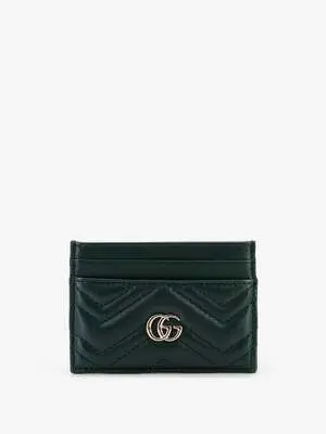 Gucci Gg Marmont Leather Card Holder - Green