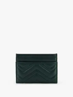 Gucci Gg Marmont Leather Card Holder - Green