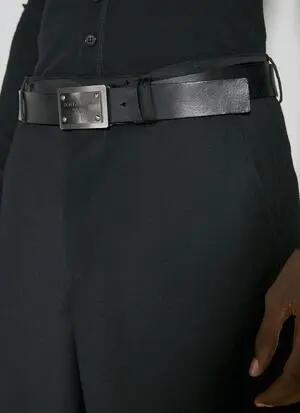 Dolce & Gabbana Logo Plaque Leather Belt - Black