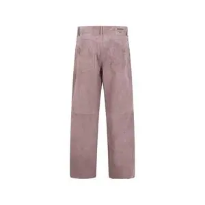 Max Mara Calf Leather Straight Trousers - Brown