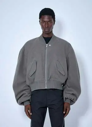 Rick Owens Zip-up Bomber Jacket - Gray