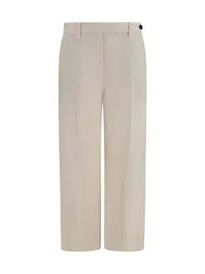 Brunello Cucinelli Twill Cigarette Pants - Cream