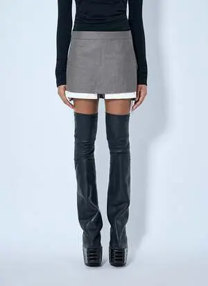 Rick Owens Fog Cutoff Mini Skirt - Gray