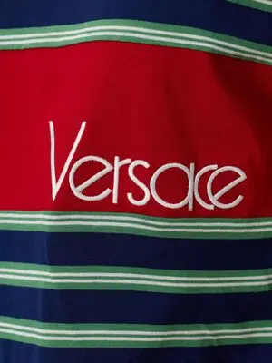 Versace Striped Cotton T-shirt - Multicolor