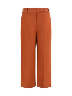 Brunello Cucinelli Cigarette Pants In Fluid Viscose And Linen Twill - Brown