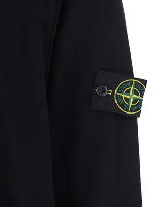 Stone Island Black T-shirt With Long Sleeves And Logo Patch On The Sleeve In Cotton For - Multicolor