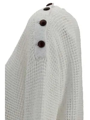 Brunello Cucinelli Openwork Sweater With Shoulder Buttons