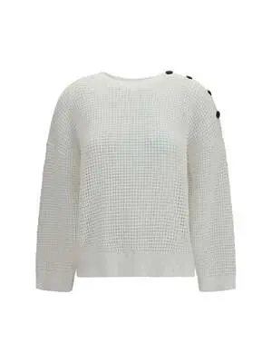 Brunello Cucinelli Openwork Sweater With Shoulder Buttons