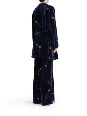 FORTE_FORTE Embroidered Velvet Trousers - Multicolor
