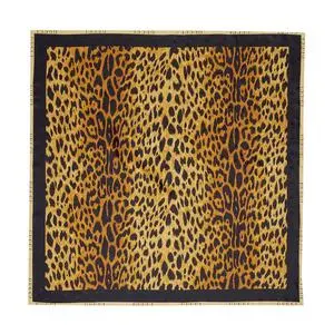 Gucci Printed Silk Twill Carre - Brown