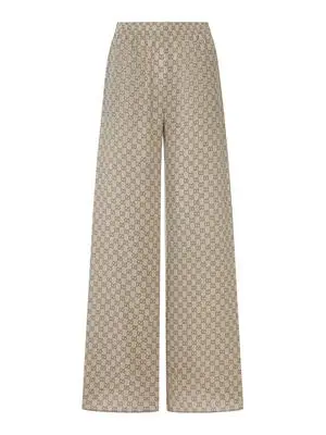 Gucci Printed Silk Leisure Trousers - Cream