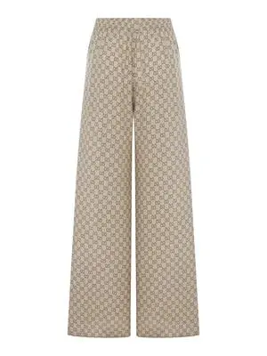 Gucci Printed Silk Leisure Trousers - Cream