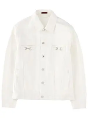 Gucci Giacca In Denim Con Morsetti - White