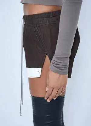Rick Owens Leather Layered Shorts
