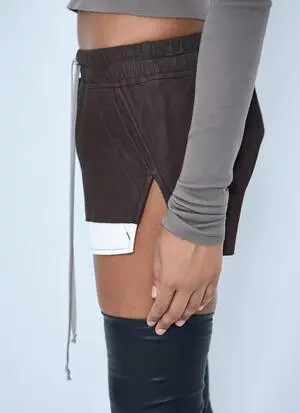 Rick Owens Leather Layered Shorts