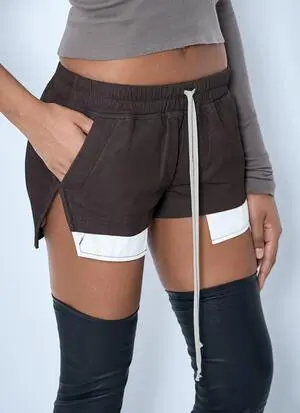 Rick Owens Leather Layered Shorts