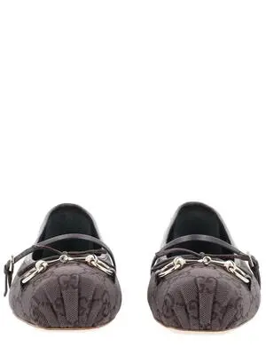 Gucci Monogram Ballerina Flats - Brown