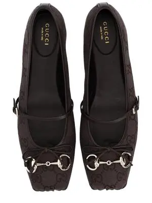 Gucci Monogram Ballerina Flats - Brown