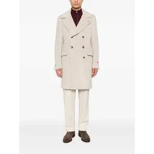 Isaia Double-breasted Wool And Alpaca Blend Overcoat