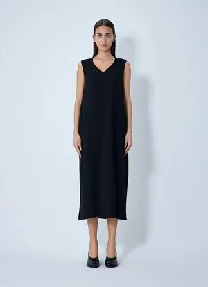 Yohji Yamamoto Double Knit Midi Dress - Black
