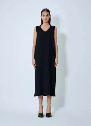 Yohji Yamamoto Double Knit Midi Dress - Black