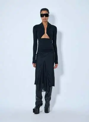 Rick Owens Asymmetrical Midi Skirt
