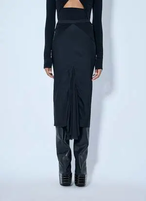 Rick Owens Asymmetrical Midi Skirt - Black