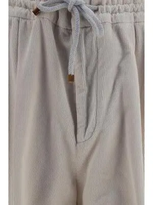 Brunello Cucinelli Corduroy Drawstring Pants - Cream