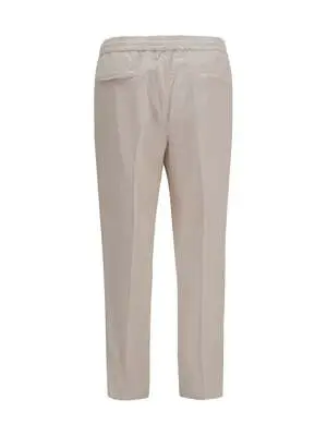Brunello Cucinelli Corduroy Drawstring Trousers - Cream