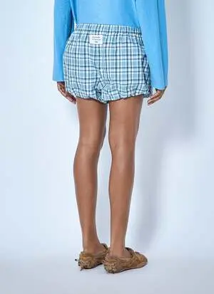 Acne Studios Gathered Check Shorts