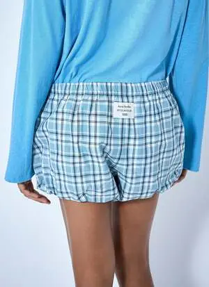 Acne Studios Gathered Check Shorts