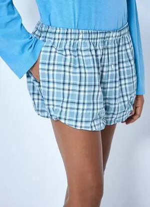 Acne Studios Gathered Check Shorts