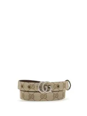 Gucci Slim Gg Marmont Belt - Cream