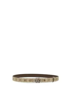 Gucci Slim Gg Marmont Belt - Cream