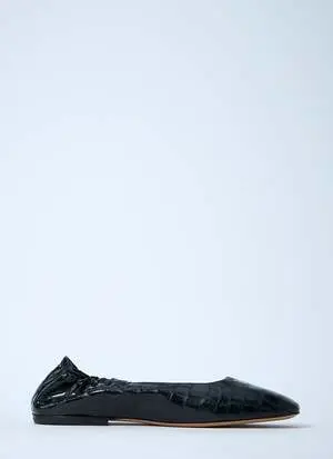 Dries Van Noten Croc-embossed Ballerina Flats